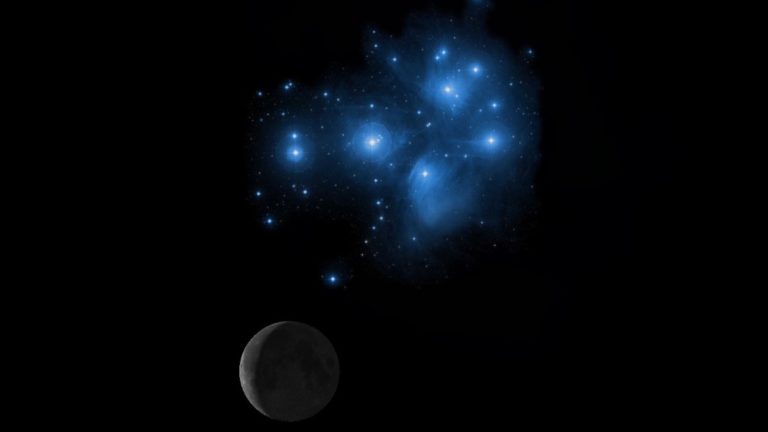 Celestial Encounter: Moon Meets the Seven Sisters as Jupiter Plays ...
